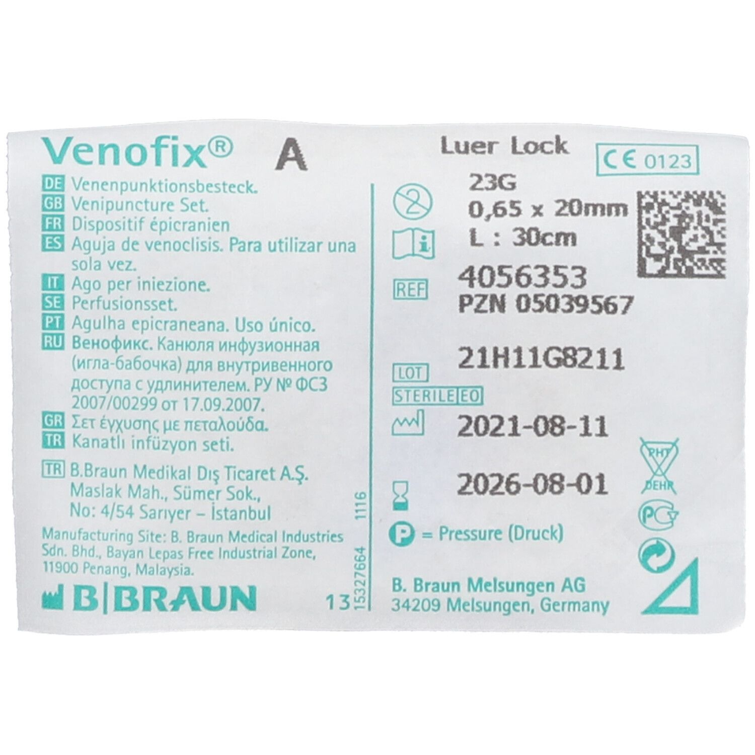 Venofix® A 0.65/G23 Venenpunktionsbesteck 1 St - Redcare Apotheke