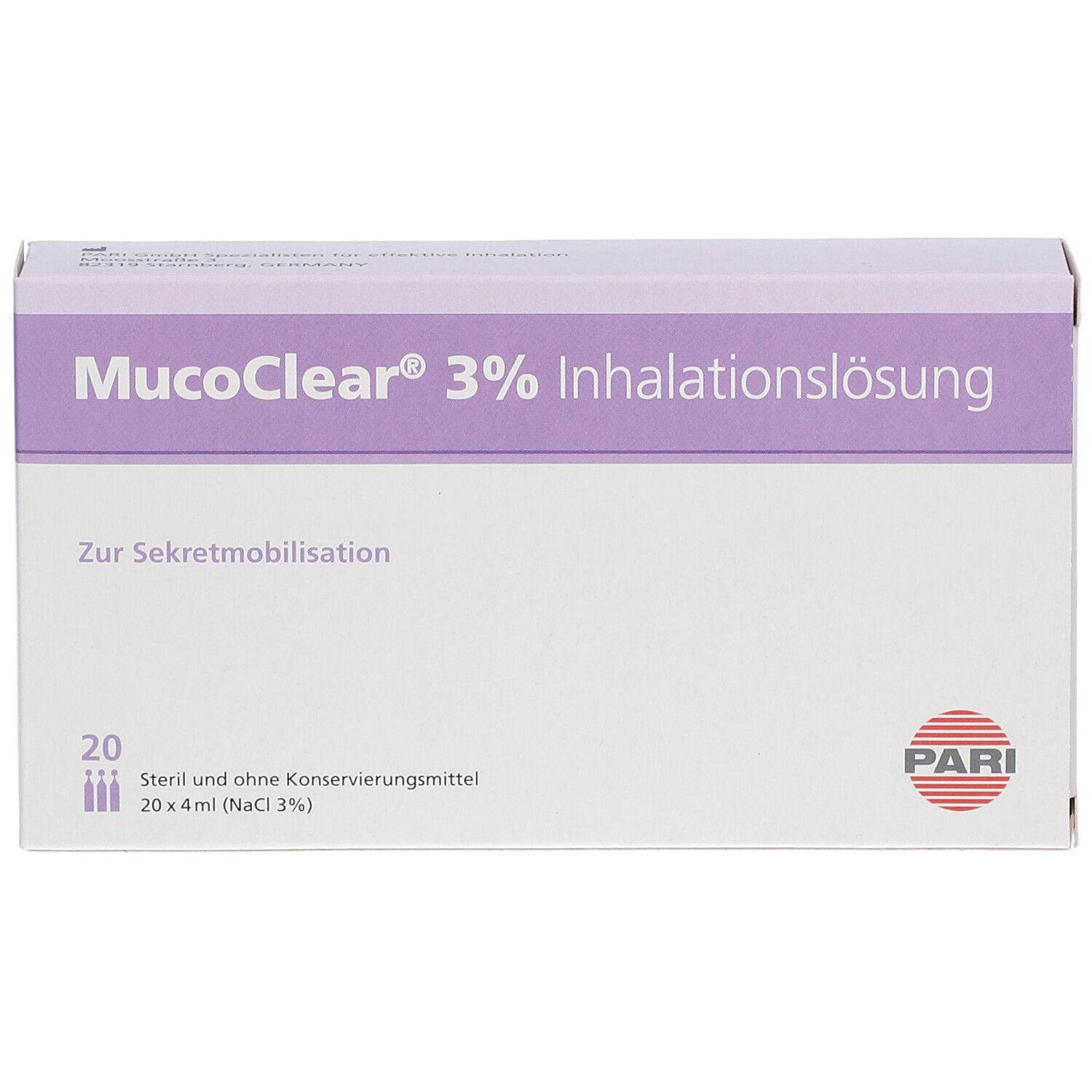 MucoClear® 3% Solution par inhalation 20x4 ml - Redcare Apotheke