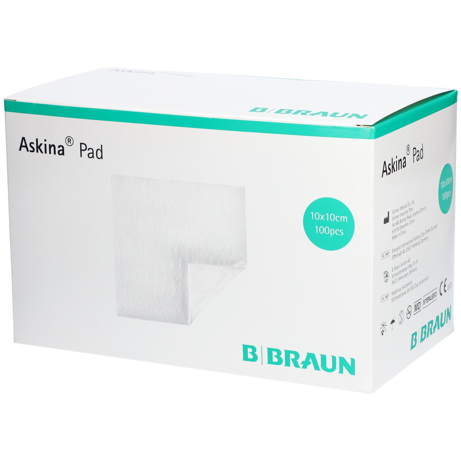 Askina® Pad Wundauflage 10 x 10 cm nichthaftend 100 St - Redcare Apotheke