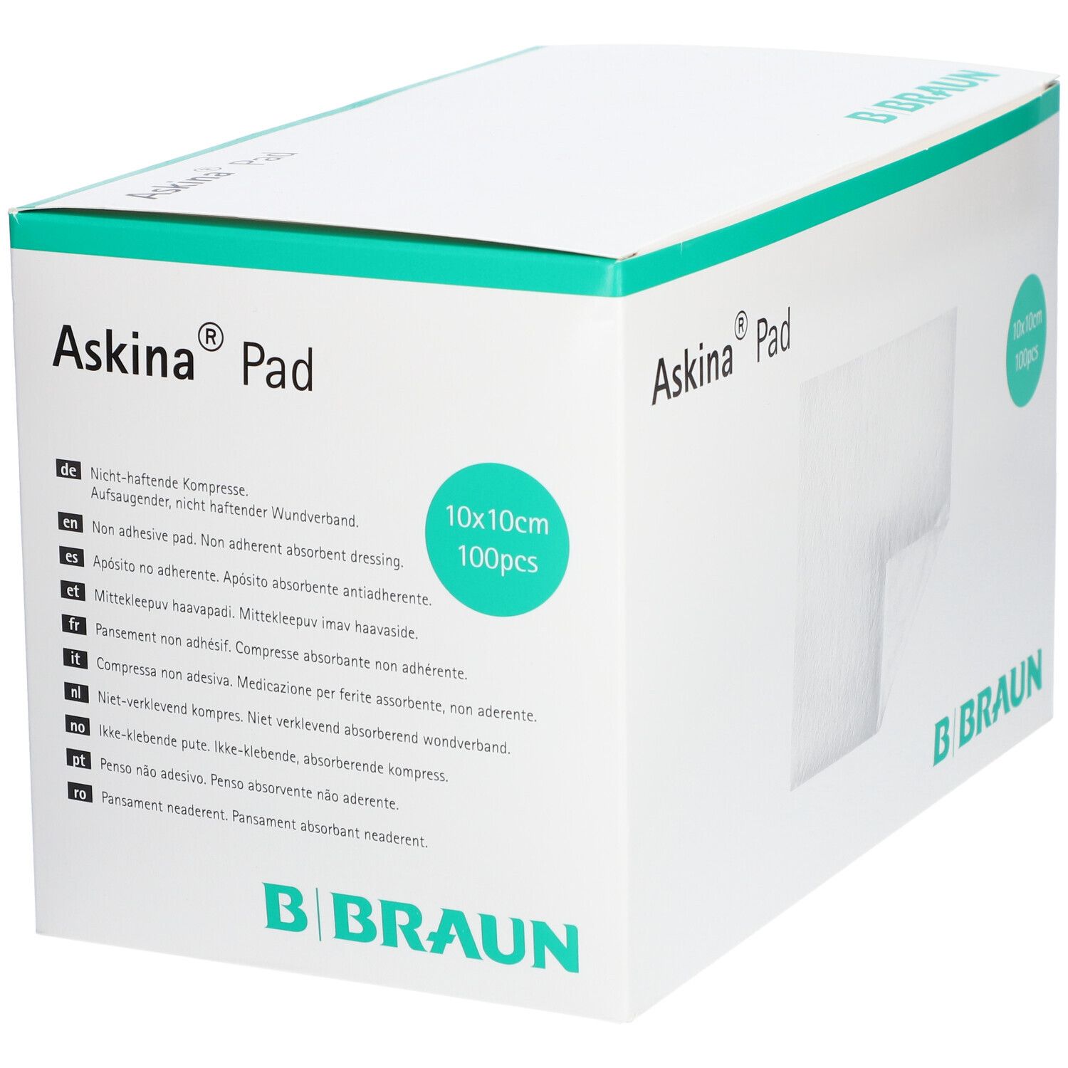 Askina® Pad Wundauflage 10 x 10 cm nichthaftend 100 St - Redcare Apotheke