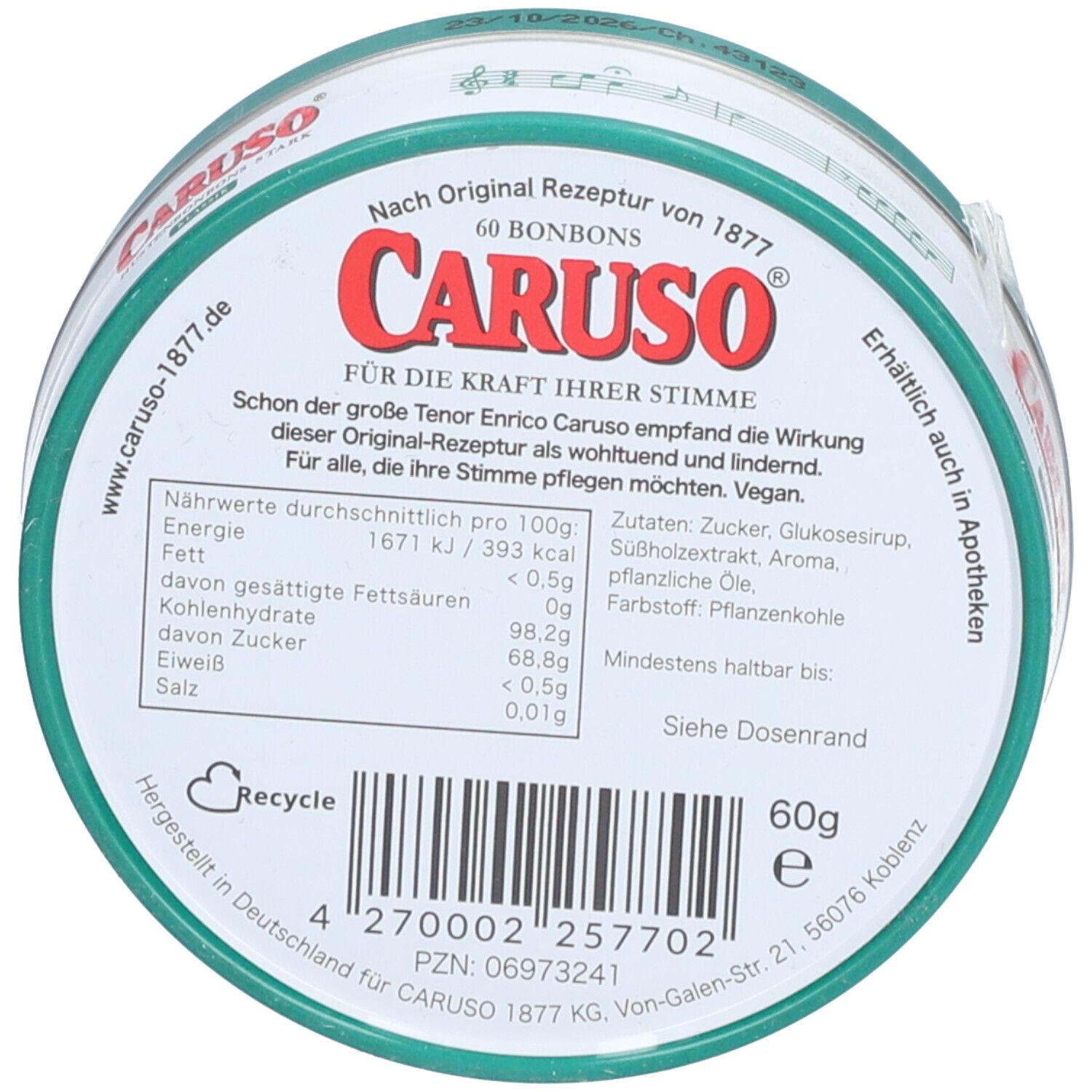Caruso® Hustenbonbons stark 60 g - Redcare Apotheke