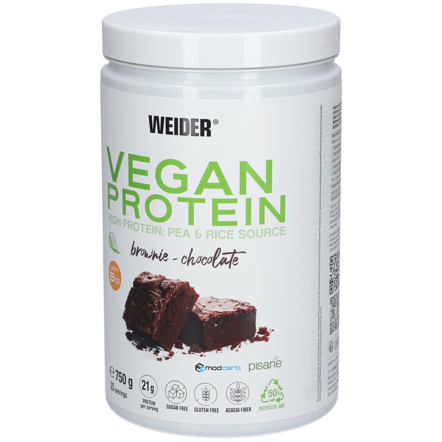 WEIDER Vegan Protein Brownie-Chocolate 750 g - Redcare Apotheke