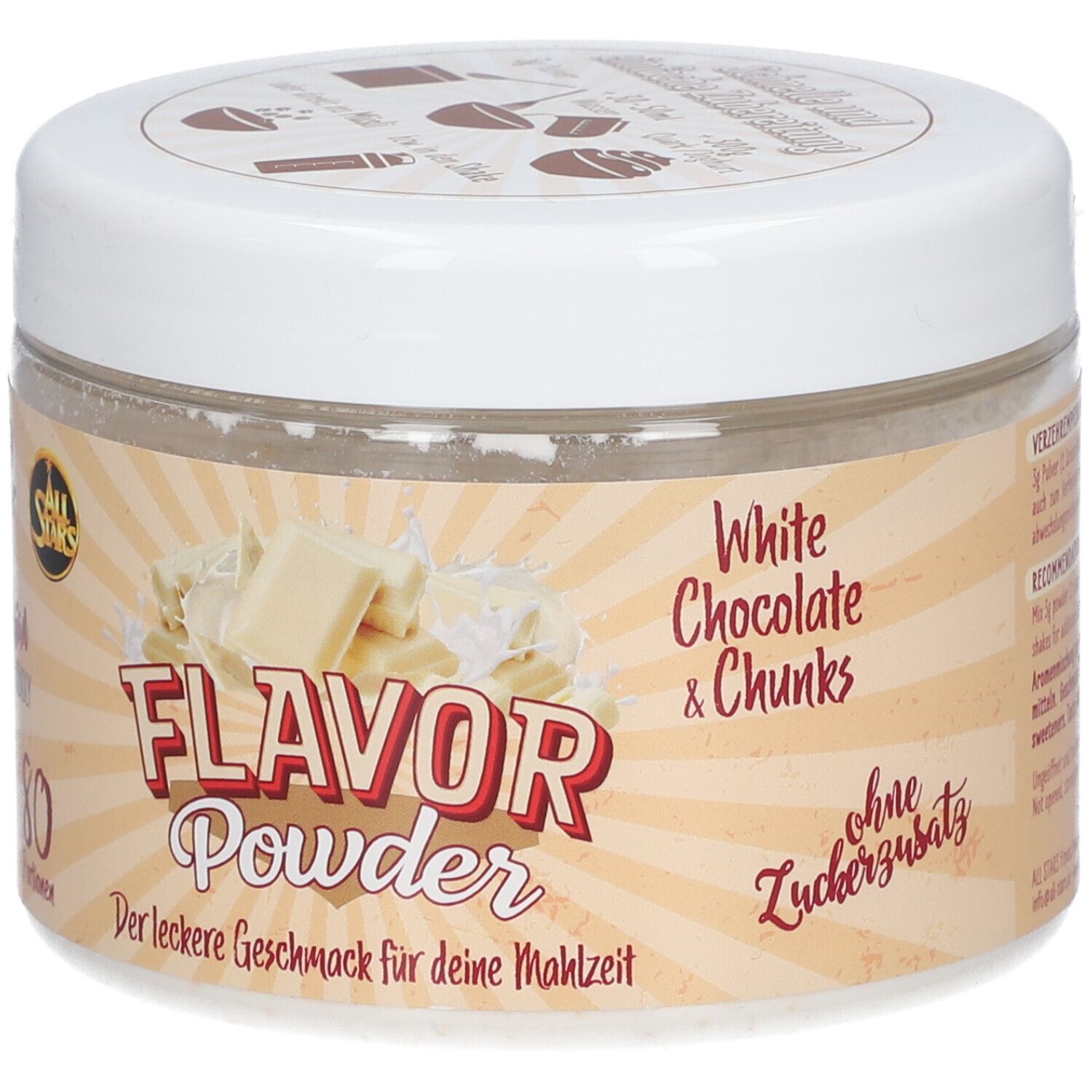 All Stars® Flavor Powder White Chocolate & Chunks 240 g - Redcare Apotheke