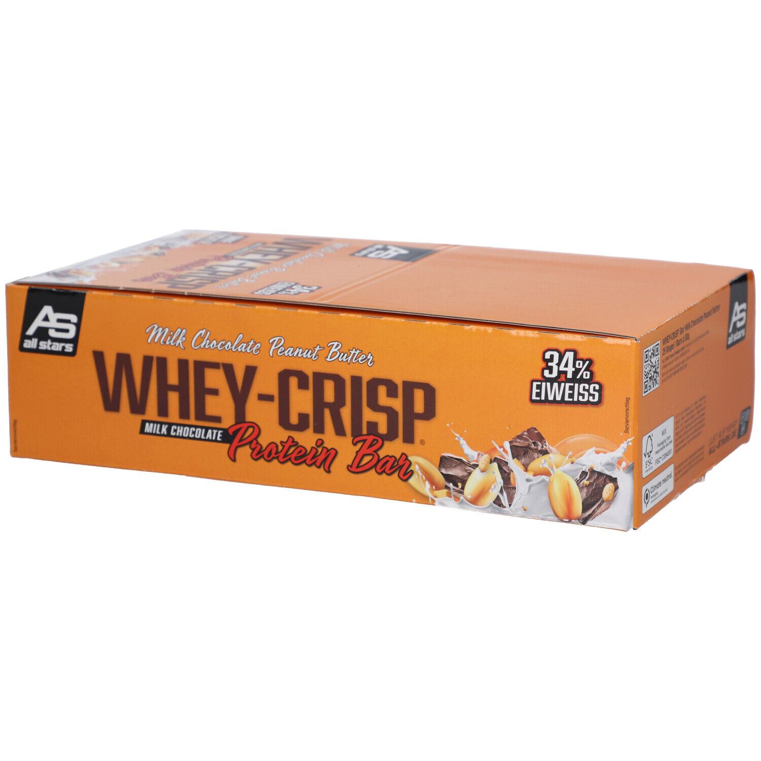 All Stars® Whey Crisp Protein Barres au chocolat au lait & cacahuètes ...