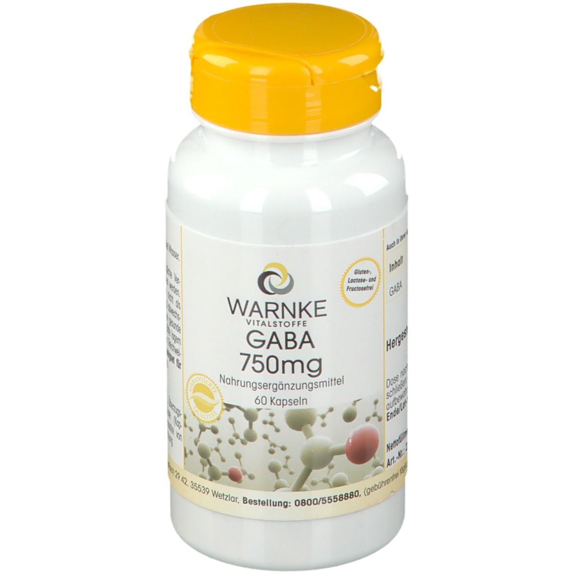 GABA 750 mg Acide gamma-aminobutyrique 60 pc(s) - Redcare Apotheke