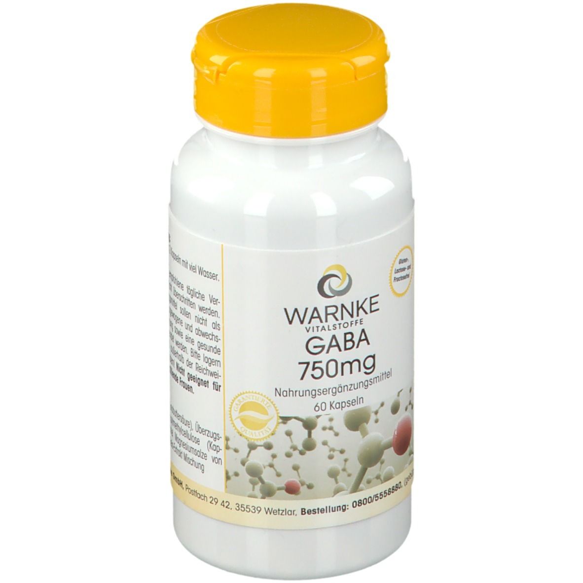 GABA 750 mg Acide gamma-aminobutyrique 60 pc(s) - Redcare Apotheke