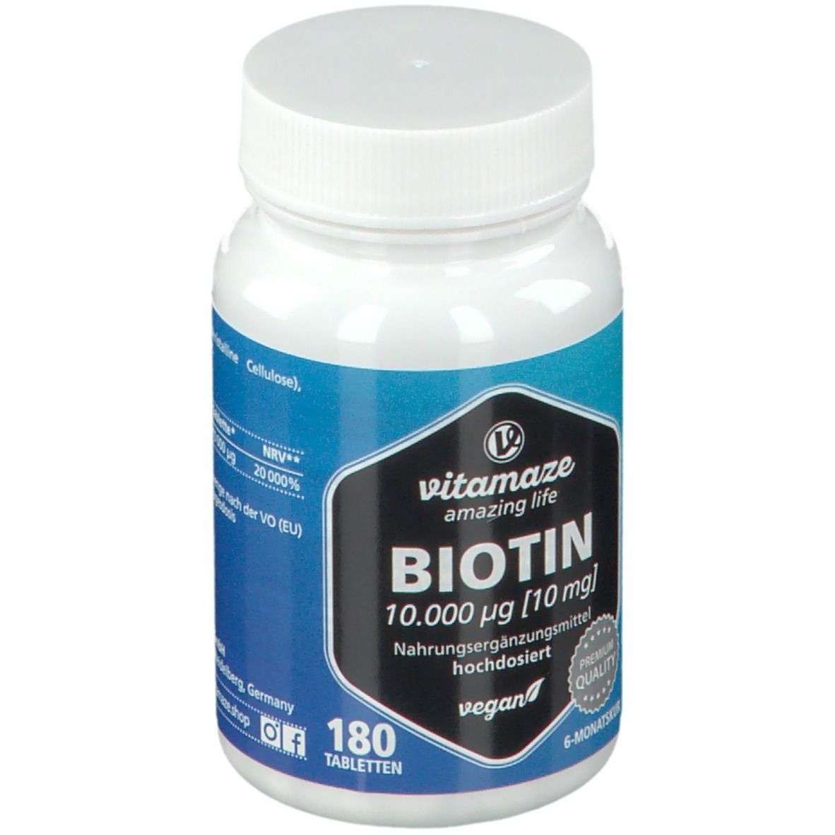 Vitamaze Biotine 10 mg dose forte 180 pc(s) - Redcare Apotheke