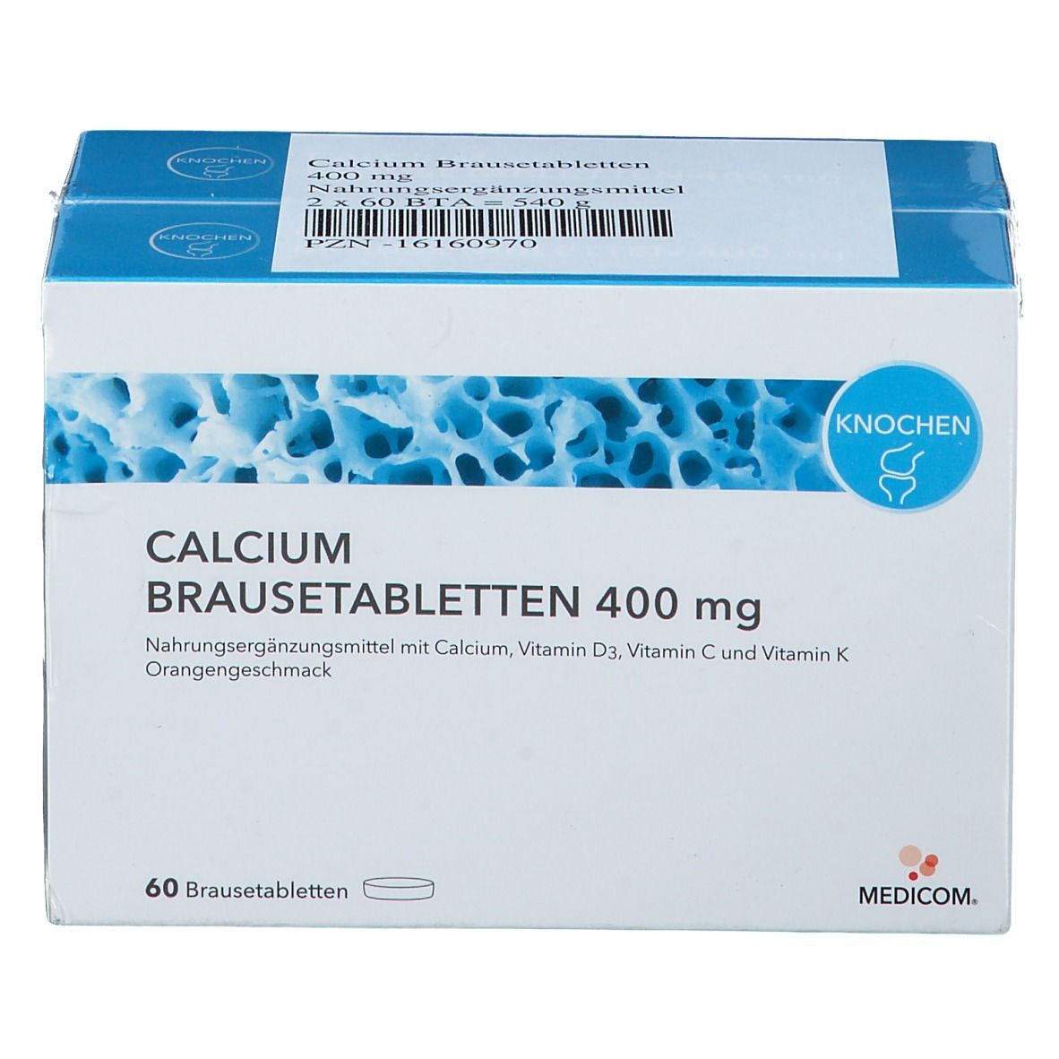 MEDICOM® Calcium Comprimés effervescents 400 mg 2x60 pc(s) - Redcare ...