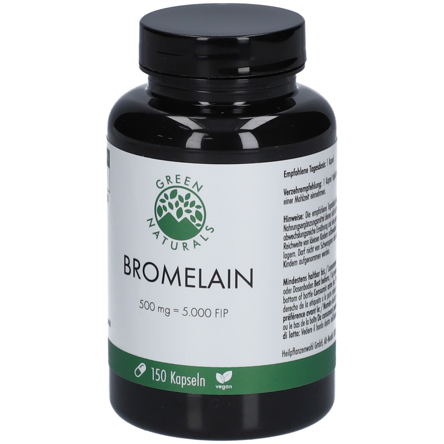 GREEN NATURALS Bromelain 500 mg vegan 150 St - Redcare Apotheke
