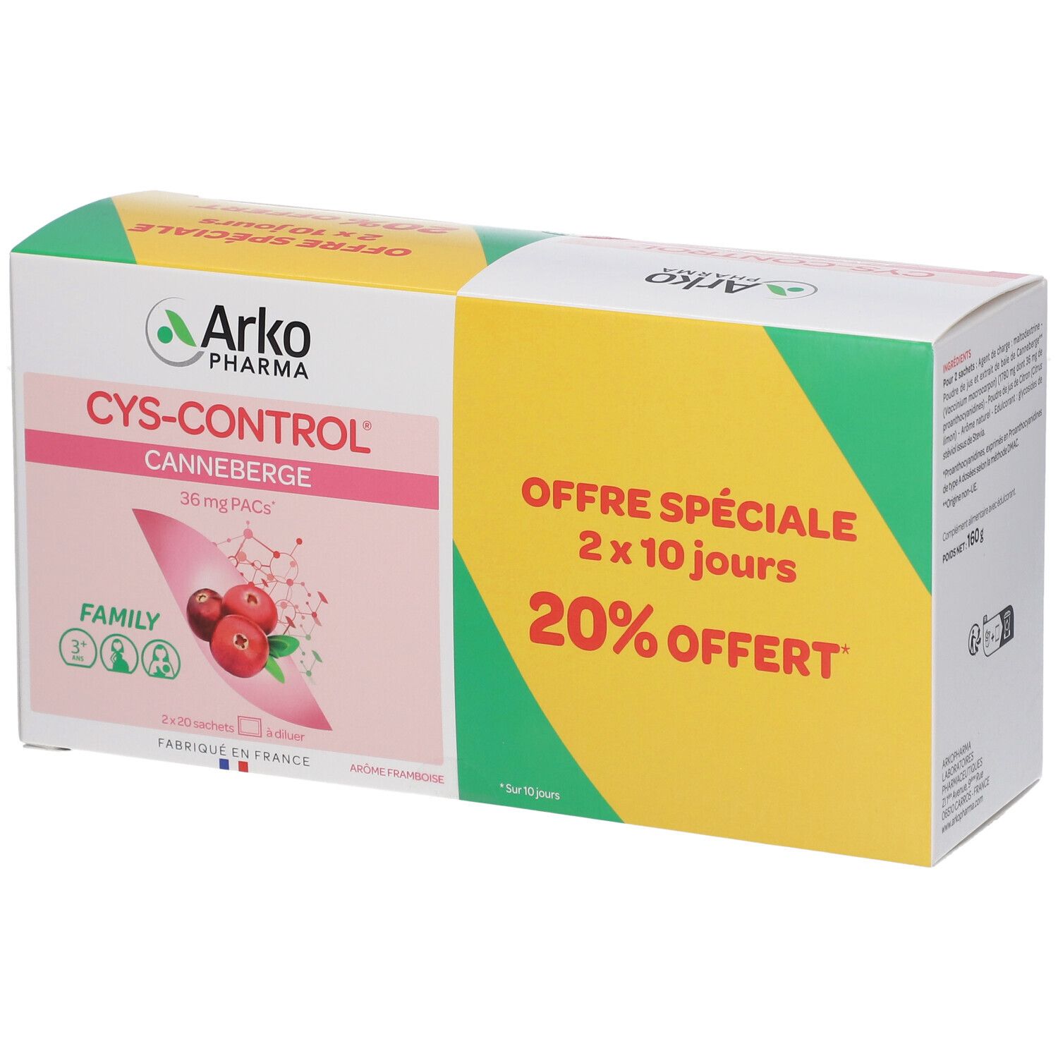 Arkopharma CYS-CONTROL® Sachet 2x20 St - Redcare Apotheke
