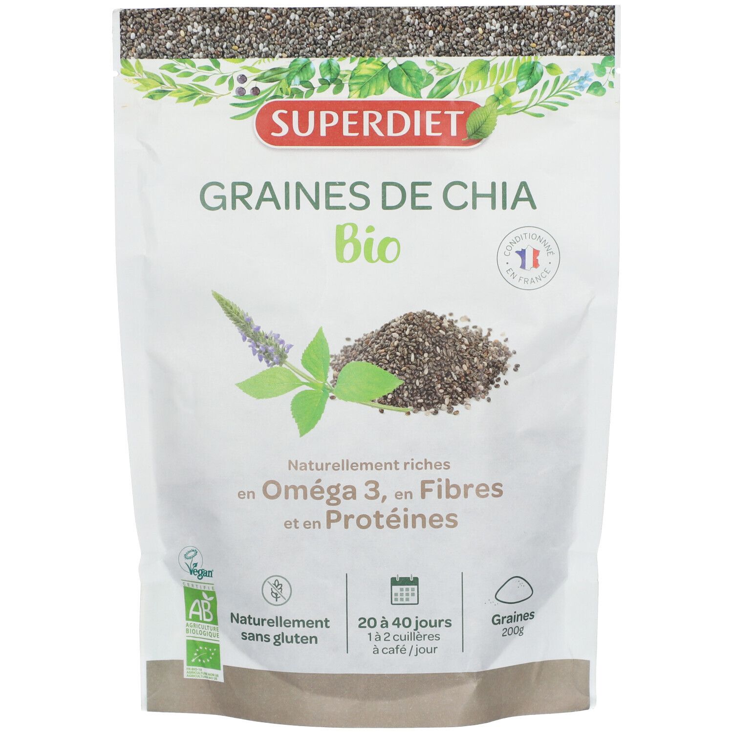 SUPERDIET BIO Chia-Samen Pulver 200 g - Redcare Apotheke