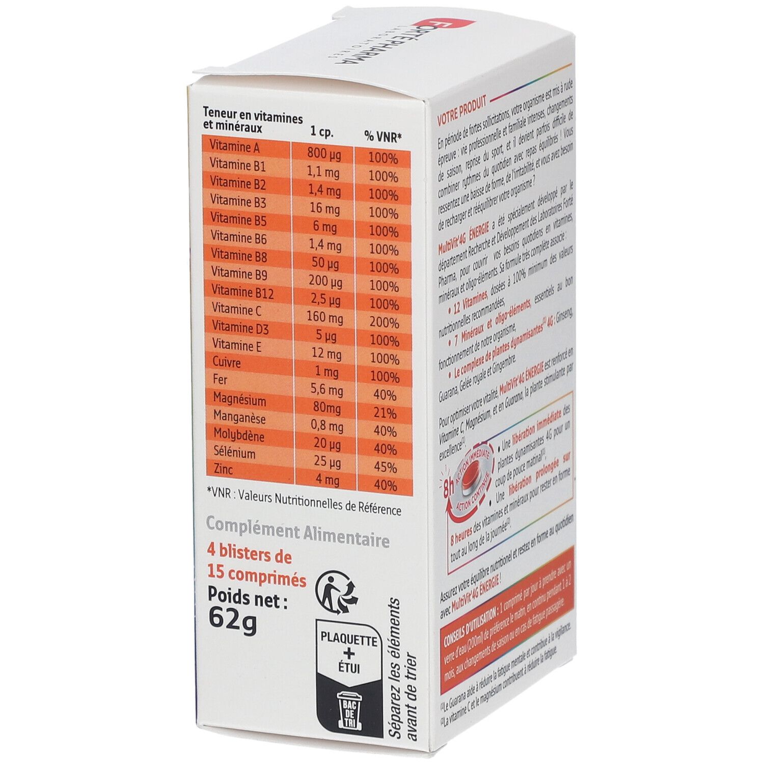 Forté Pharma MultiVit'4G Energie 60 St - Redcare Apotheke