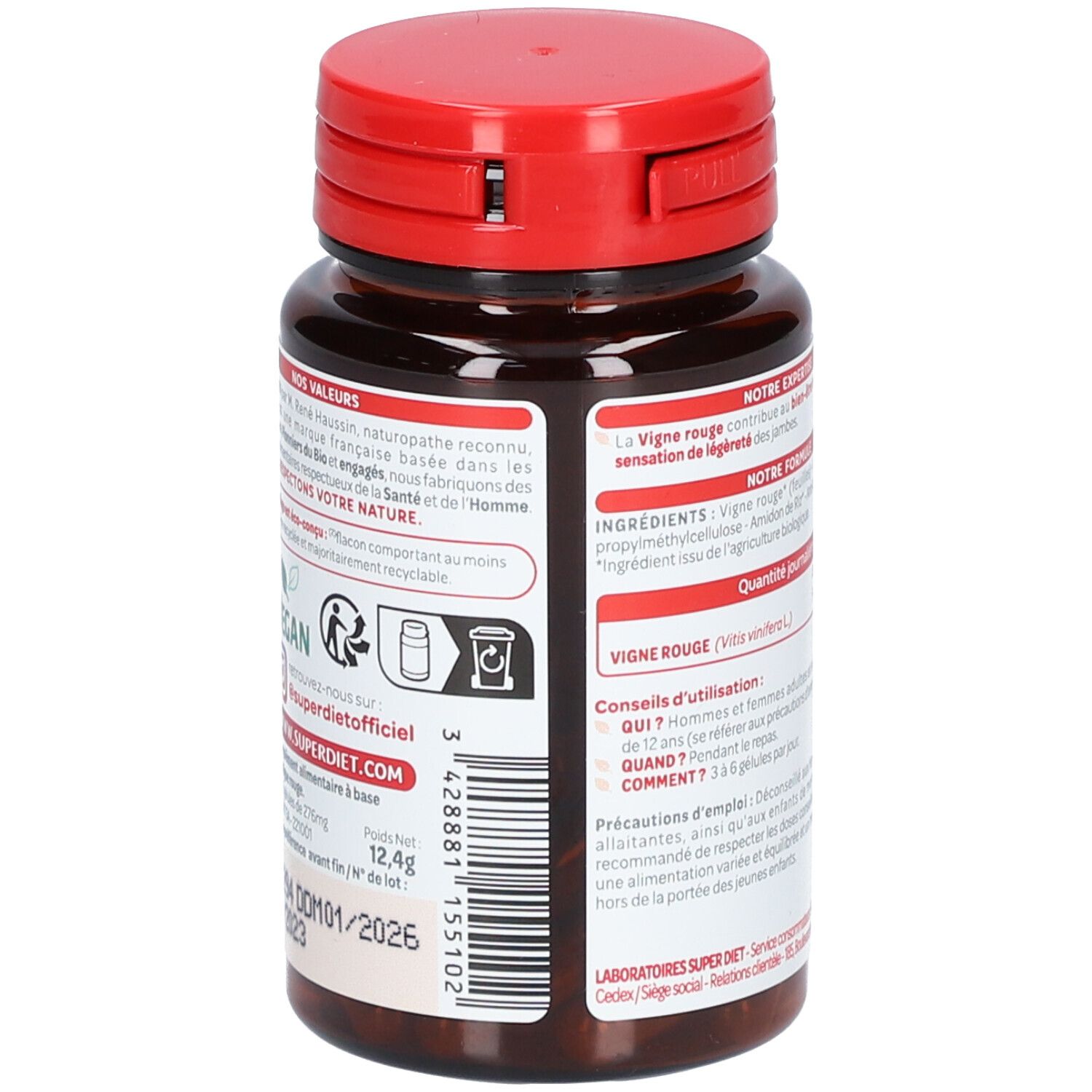 SUPER DIET Rote Weinrebe Bio Kreislauf 45 St - Redcare Apotheke