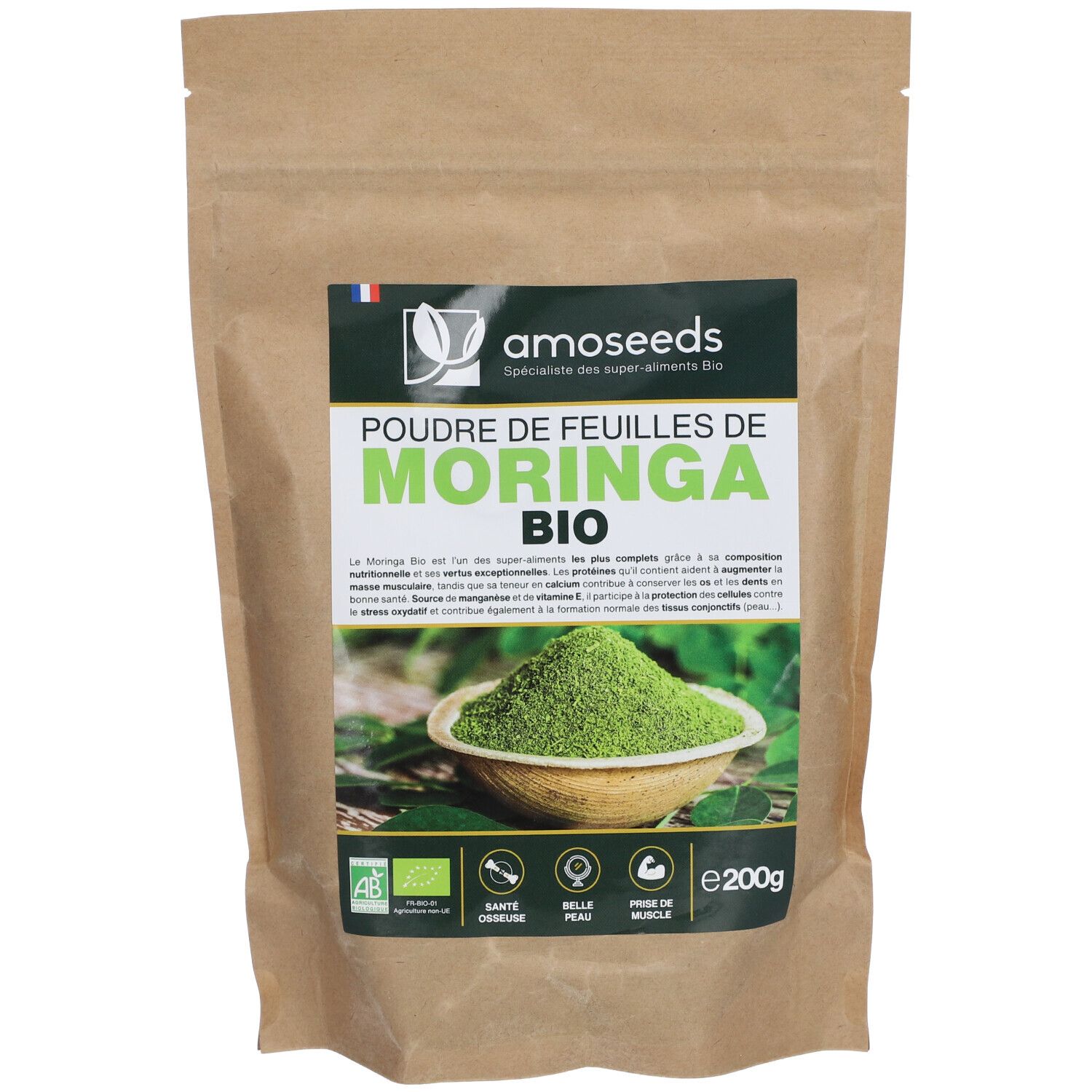 amoseeds POUDRE DE MORINGA BIO 200 g - Redcare Apotheke