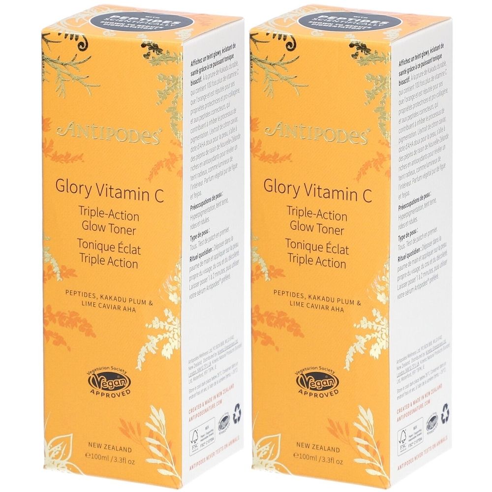 ANTIPODES GLORY VITAMIN C TONIQUE ÉCLAT TRIPLE ACTION 2x100 ml ...